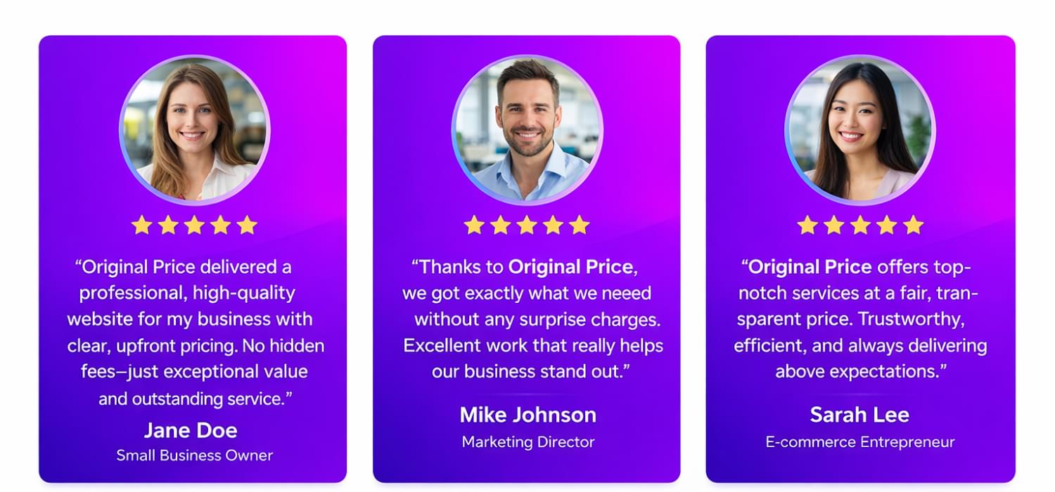 Original Price | Fair Pricing. Real Value. Professional Results.